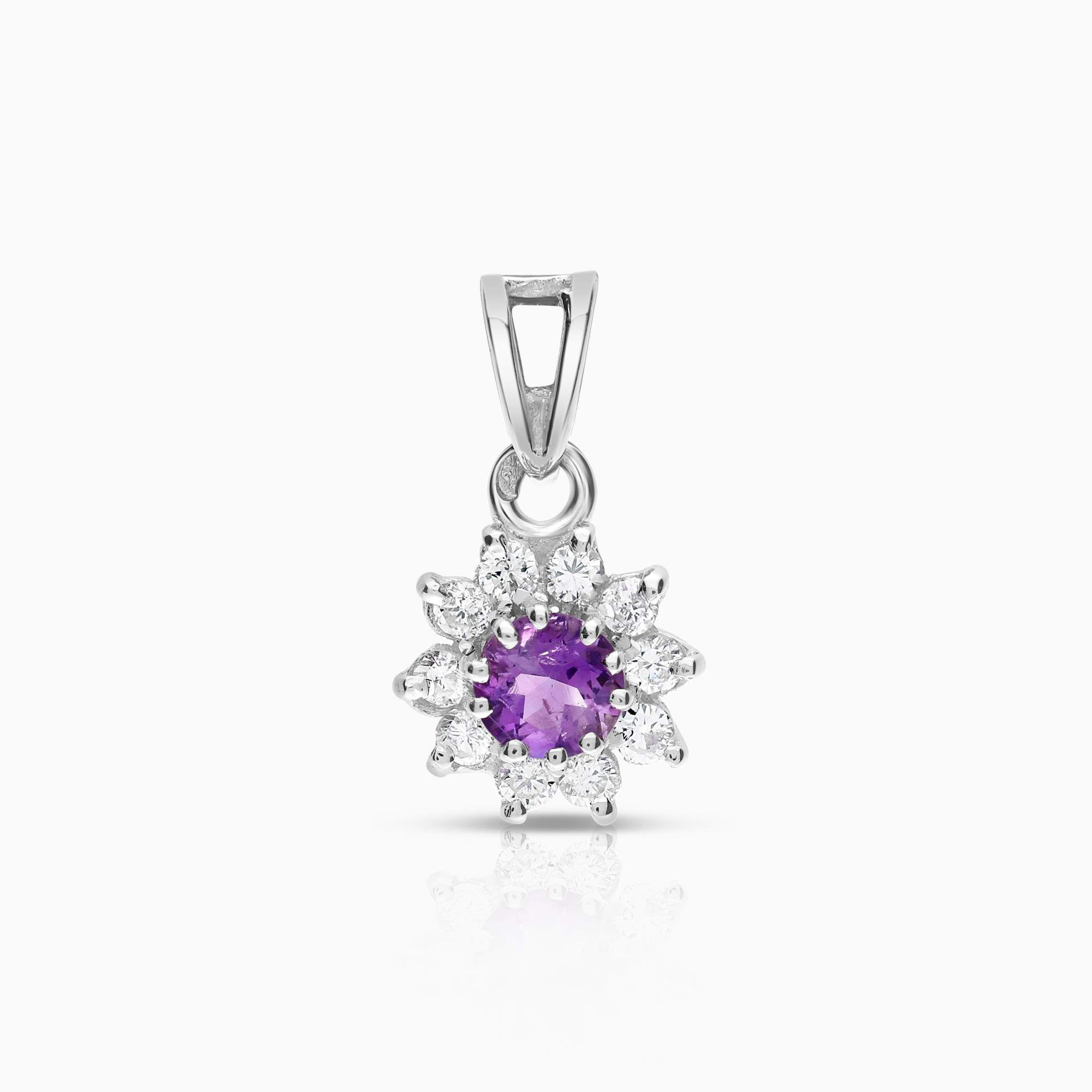 Carmosé gemstone pendant amethyst 1.0g 18K white gold